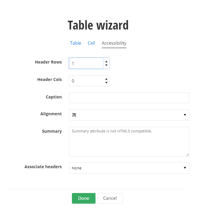 AdminApp: Add table headers - Progress Community