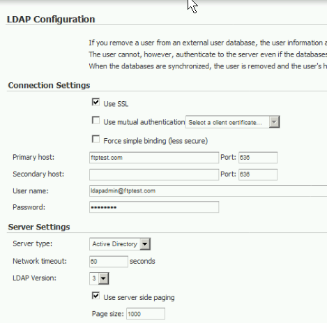 How to configure WS_FTP Server LDAP user database to pull users that ...