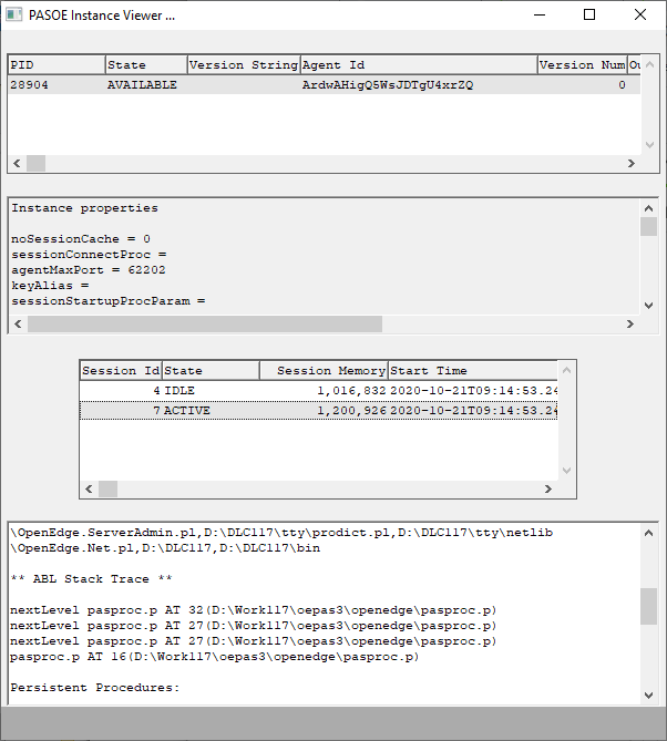 Pasoe Instance Viewer Tool For Visualizing Pasoe Instance Statistics Using The Abl Progress