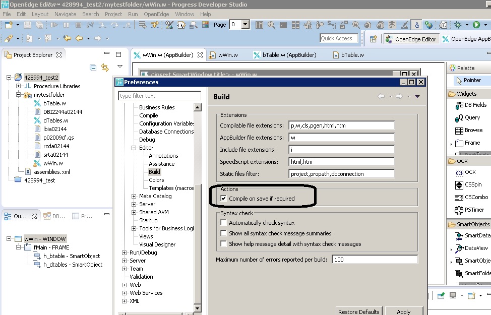 Procedure Setting, Compile on Save Option, files does not Compile. - Progress Community