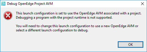 Cannot Run Pdsoe Debugger With The Project Runtime Avm Progress Community