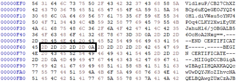 Attempts to place a .pem format certificate in the tomcat keystore ,results in bad endline error ...