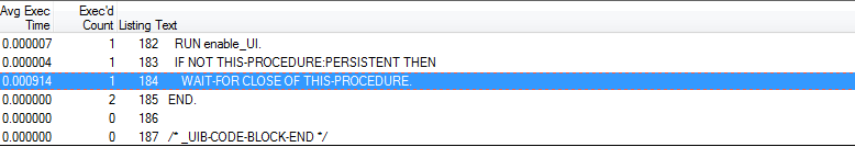 Profiler output showing excessive time for WAIT-FOR - Progress Community