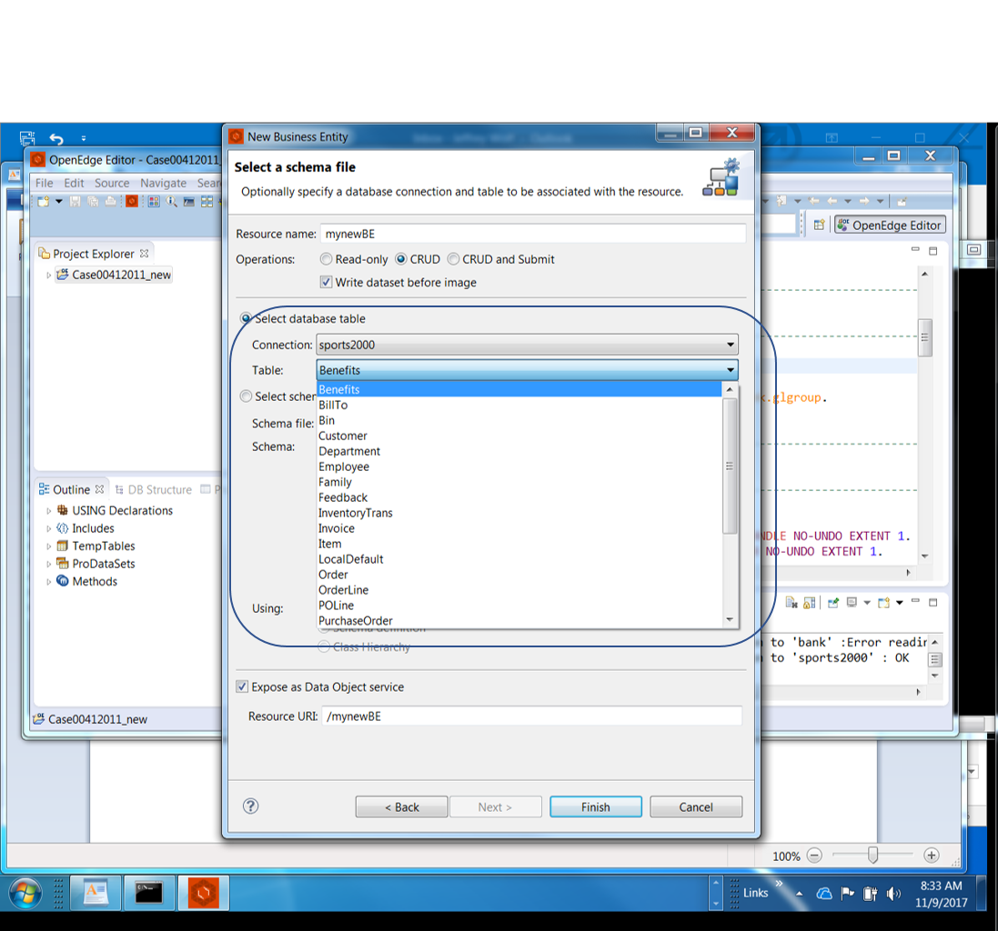 Select Schema File Form Shows Wrong Database Tables Progress Community 2677