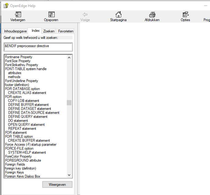 Help window detail is blank after pressing F1 in the Procedure Editor ...