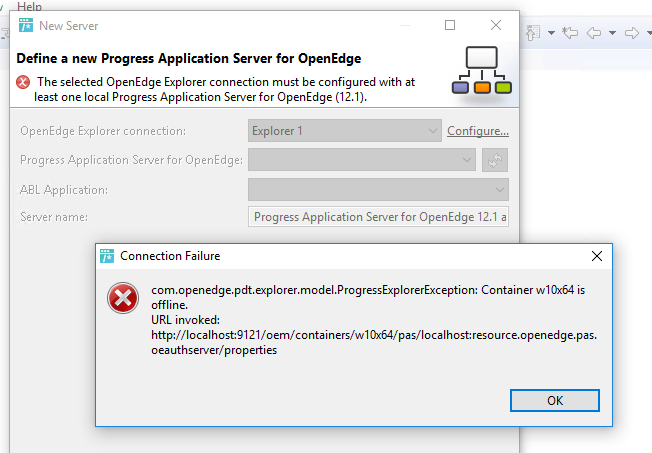 Container Is Offline Error When Adding Pasoe Server Instance In Pdsoe Progress Community 
