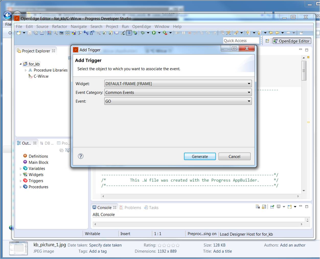 Unable to add any trigger to widgets. - Progress Community