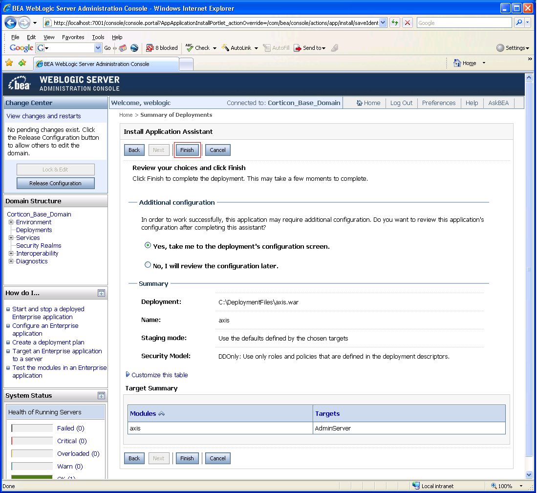 Corticon Server 5.x Sample WAR installation for WebLogic 9.2 - Progress Community