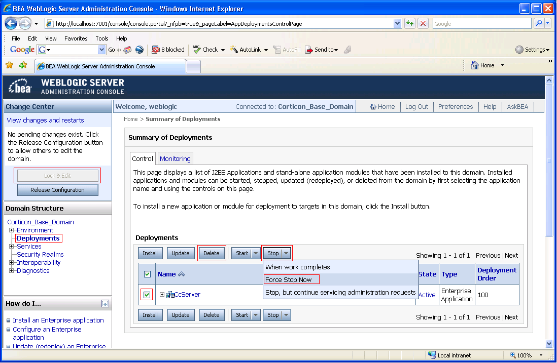 Corticon Server 5.x sample EAR installation for WebLogic 9.2 - Progress ...