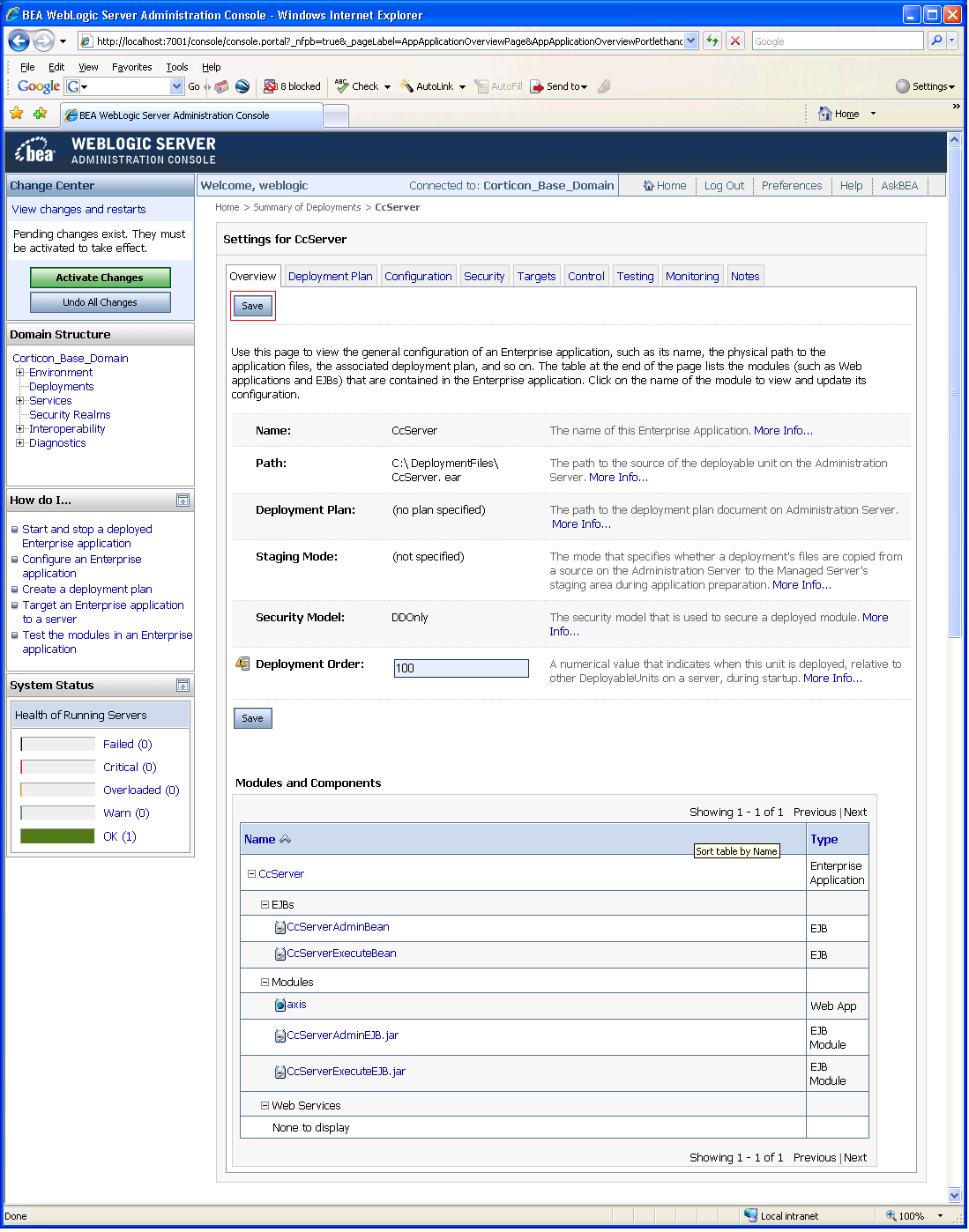 Corticon Server 5.x sample EAR installation for WebLogic 9.2 - Progress ...
