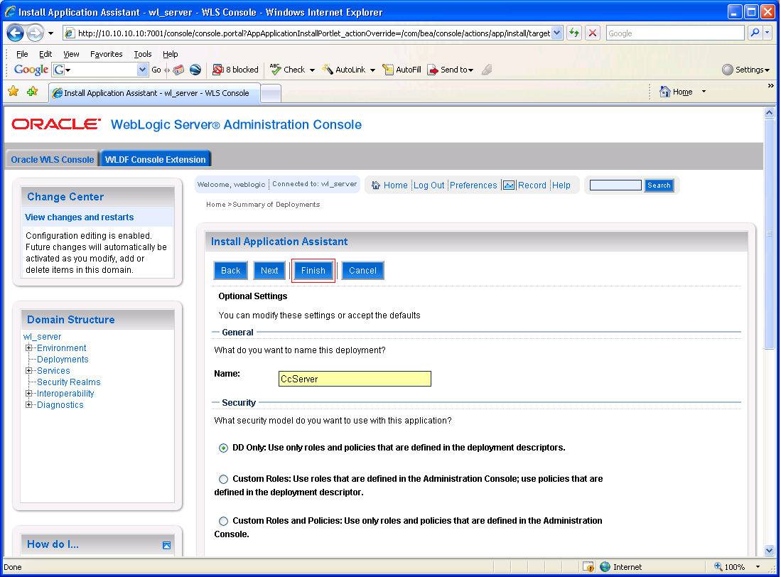 Corticon Server 5.x sample EAR Installation on Oracle WebLogic 10.3 - Progress Community