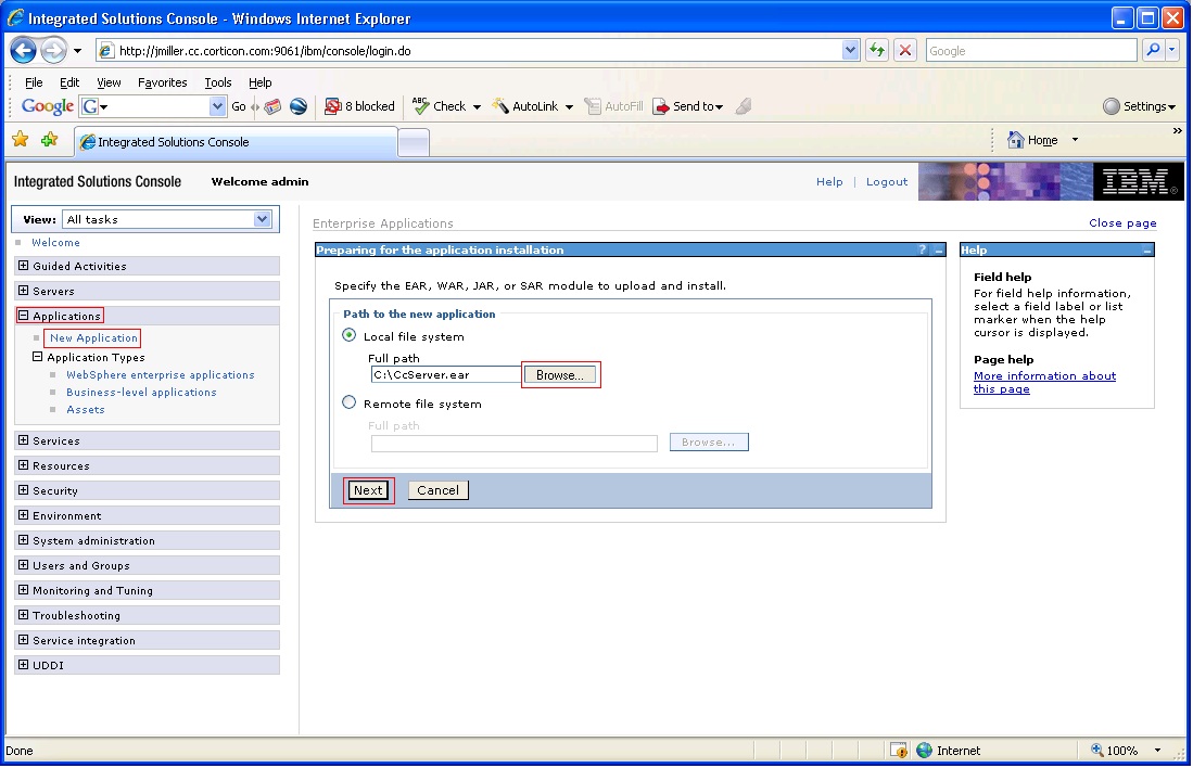 Corticon Server 5.5.x, 5.6.x sample EAR Installation for WebSphere 7.0, 8.5 - Progress Community
