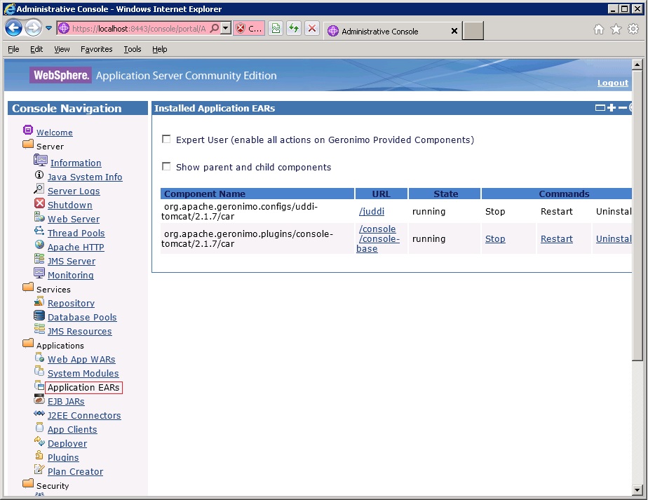 CORTICON SERVER 5.2.x SAMPLE EAR INSTALLATION FOR WEBSPHERE CE 2.1 ...