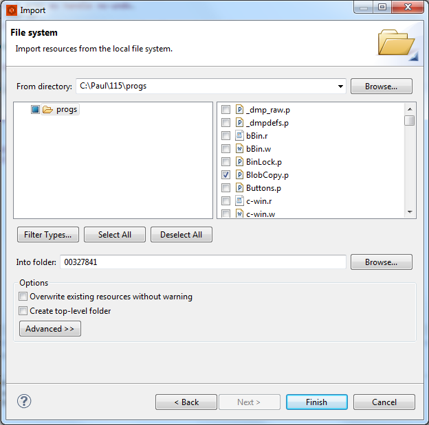 Check Syntax and Compile is disabled for an external file in OpenEdge Developer Studio ...