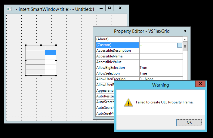 vsFlexGrid OCX error - Failed to create OLE Property Frame - Progress Community