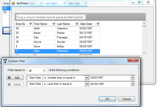 There isn't a way to filter UltraGrid date columns on a range when ...