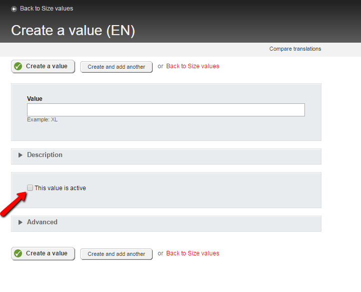 Make "This value is active" checkbox unchecked by default when creating ...