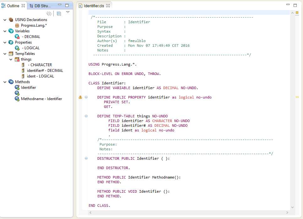 Pdsoe Outline View Doesn T Show Members Called Identifier Progress Community