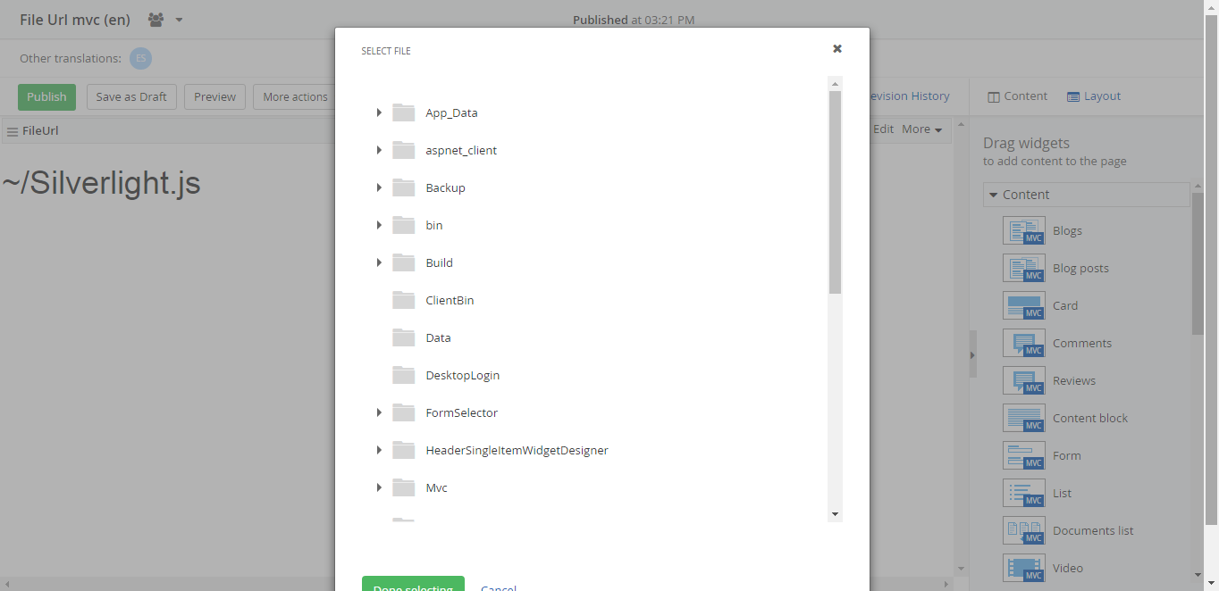 File Explorer In Mvc Widget Designer Progress Community 