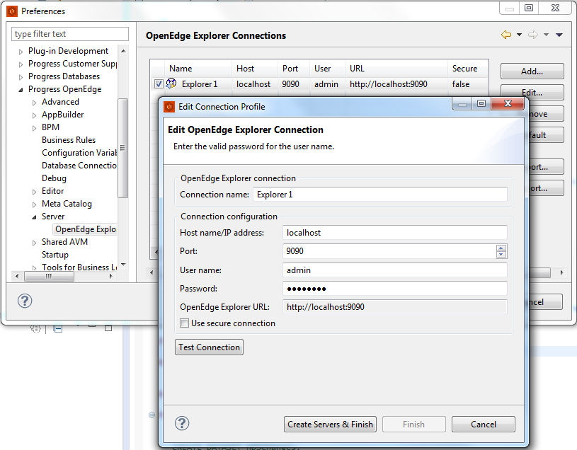 Creating Abl Webapp Project Fails To Connect To Openedge Explorer Progress Community
