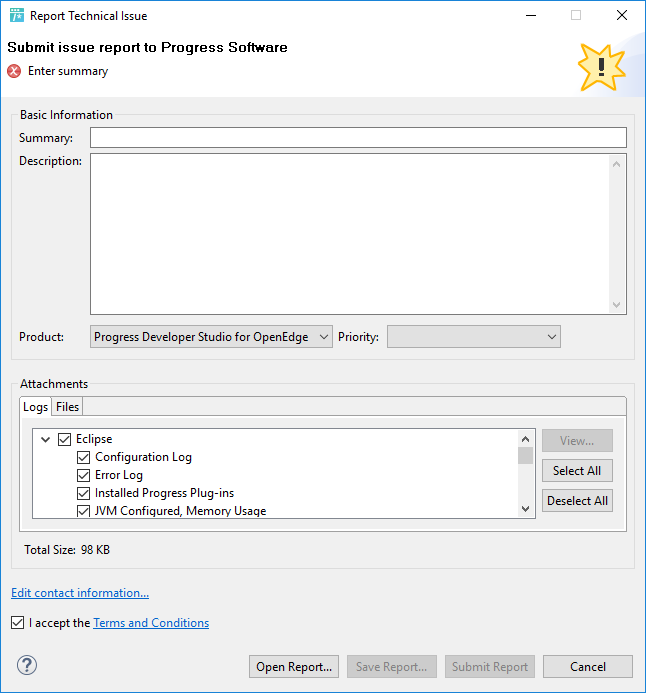 PDSOE Report Technical Issue "Open report" is not user-friendly - Progress Community
