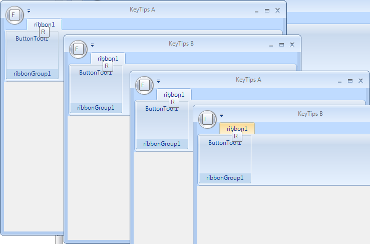 Keytips For Infragistics Ribbon Are Shown In All Forms With An Owner Owned Relationship