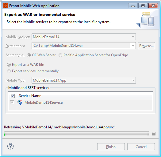 Attempt to export Mobile Web Application fails silently - Progress Community