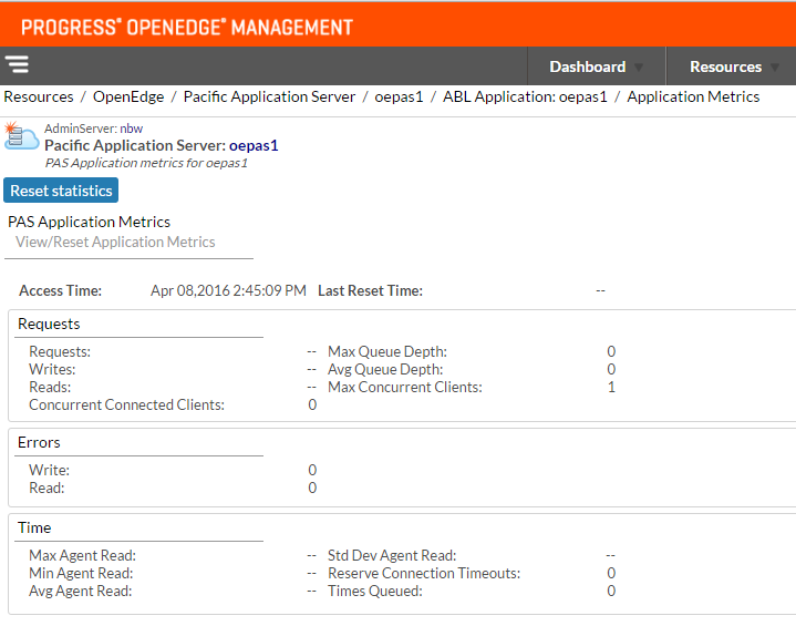 Pacific appserver metrics are not displayed in OpenEdge Management - Progress Community