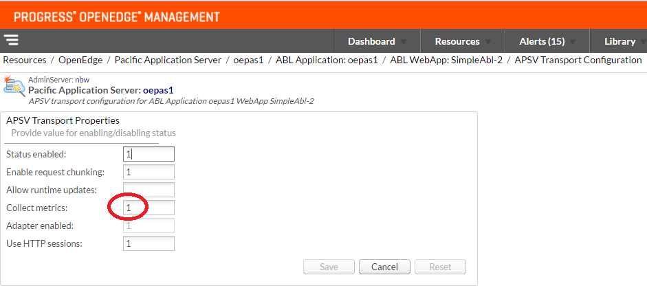 Pacific appserver metrics are not displayed in OpenEdge Management - Progress Community