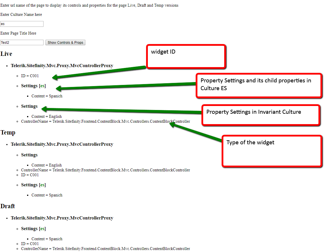 How to read and display all properties for all widgets on a page ...