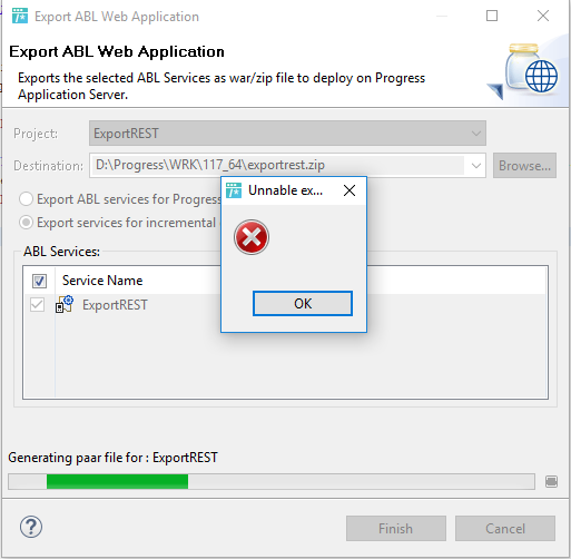 Unable to export services with folder/project case mismatch - Progress ...