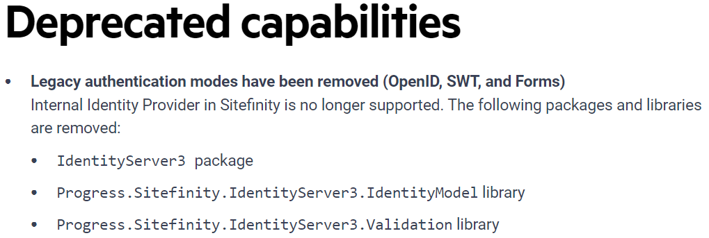 Upgrade to Sitefinity 14.4. and deprecation of OpenId authentication - Progress Community