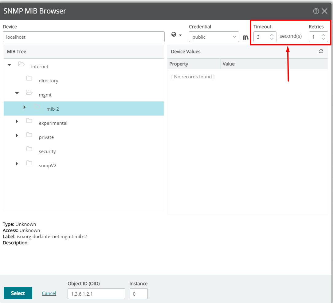 How to change timeout and retries for SNMP performance monitor - Progress Community