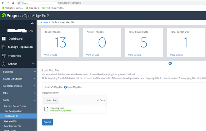 Loading db/table map file with Pro2 mapping details fails with error ...