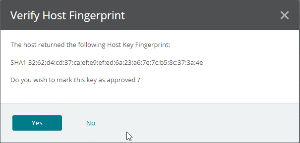 Automation shows SHA-1 SSH Host Fingerprints while Transfer shows MD5 Fingerprints - Progress ...