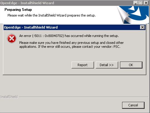 Error when executing the Progress/OpenEdge installer - Progress Community