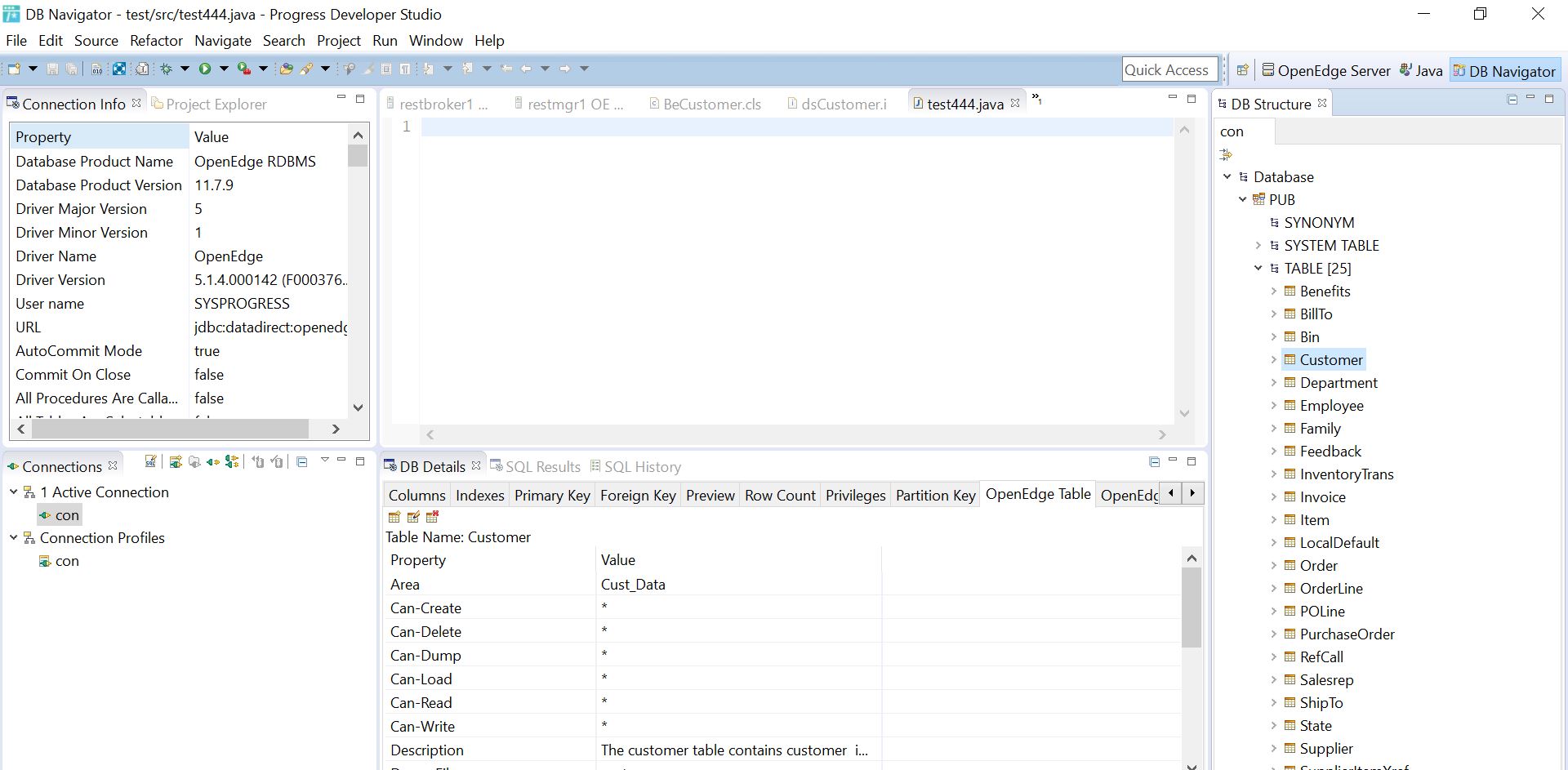 Databases do not appear in the DB Structure section in Progress ...