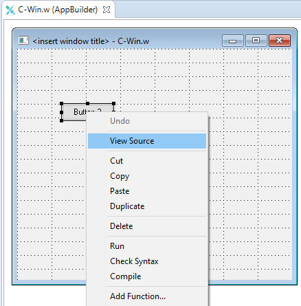 Developer Studio View Source doesn't position cursor to widget trigger source code - Progress ...