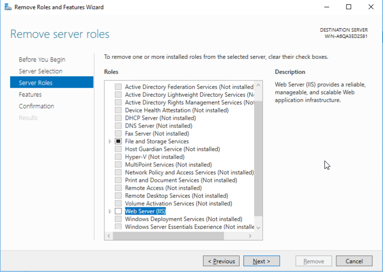 How To Remove Iis Roles And Features Progress Community