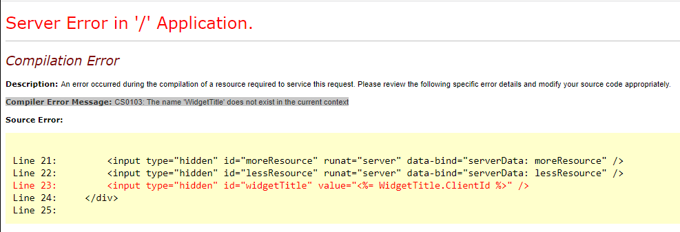 Upgrade: An error is thrown in the Dashboard page after an upgrade to a ...