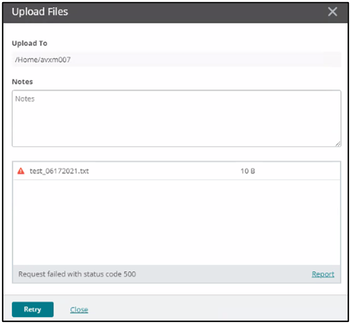 MOVEit Transfer - Upload Error (Request failed with status code 500) - Progress Community
