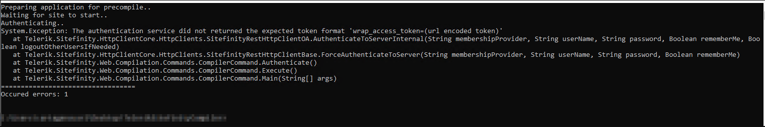 Authentication error when using Precompiler tool - Progress Community