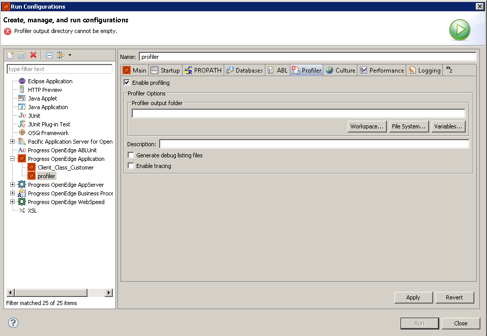 Profiler Editor - new feature in the 11.6 Progress Developer Studio for OpenEdge - Progress ...