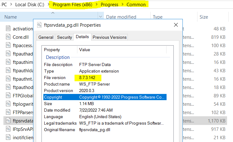WSFTP Server version 8.7.3 post upgrade issue - Progress Community
