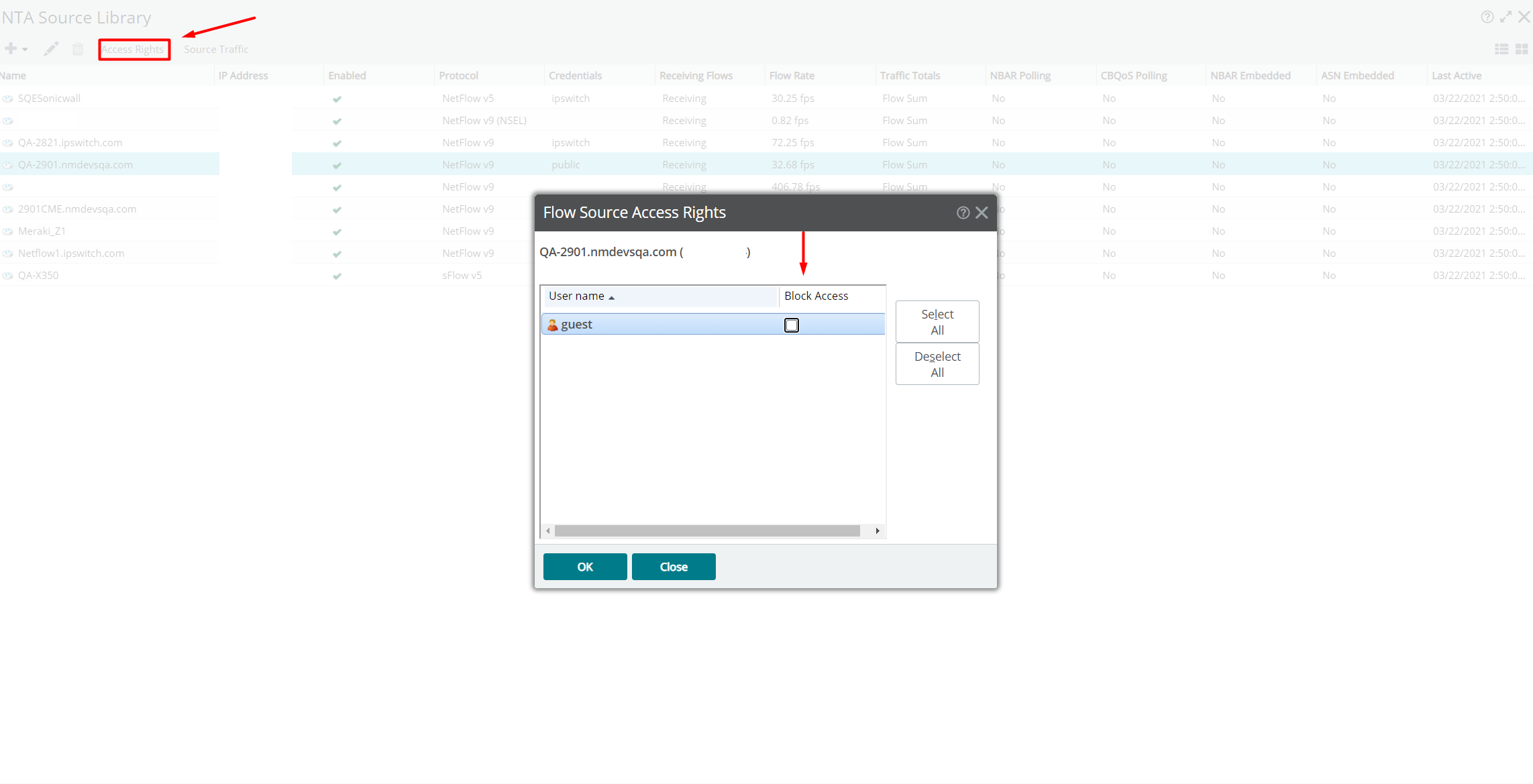 How can I hide NTA traffic data from a specific device from a user ...
