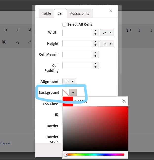 How to customize Sitefinity's WYSIWYG Table Wizard for Color Properties - Progress Community