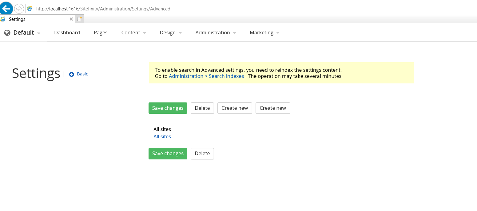 Unable to navigate to the Advanced settings - Progress Community