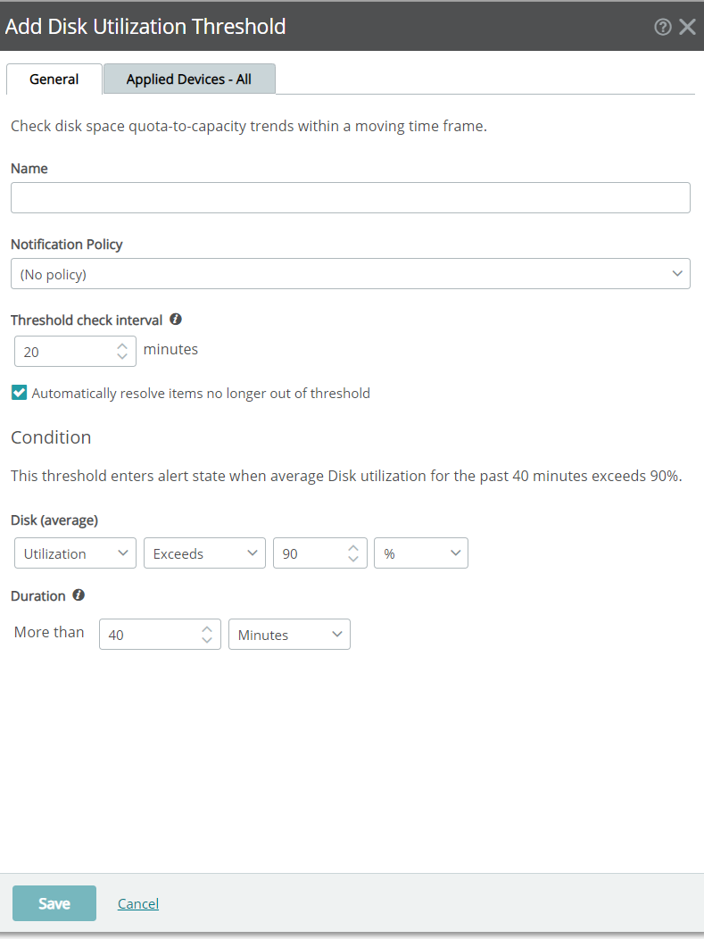 How to set up a performance disk threshold monitor - Progress Community