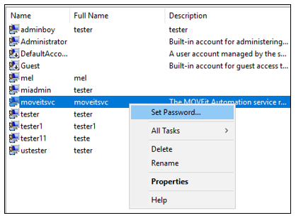MOVEit - Change Windows Service Account Password - Progress Community