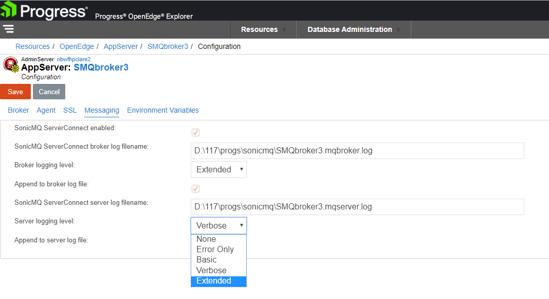 JMS Adapter: How to configure the log files for the BrokerConnect, ClientConnect and ...
